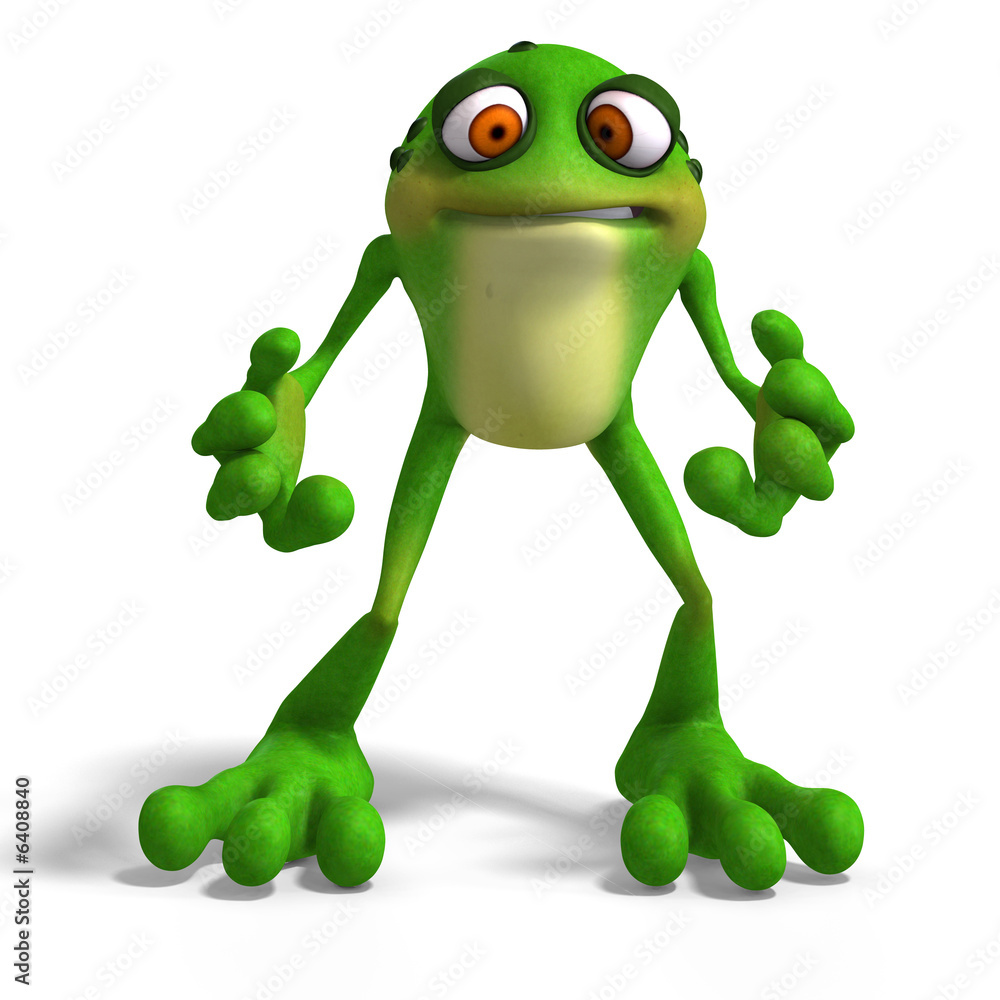 Cartoon Frog with funny Face.contains Clipping Path Stock Illustration ...