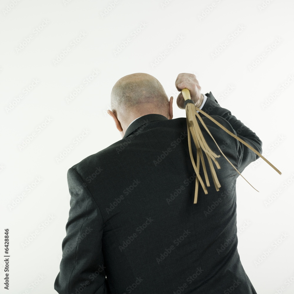 man senior back whipping himself Stock Photo | Adobe Stock