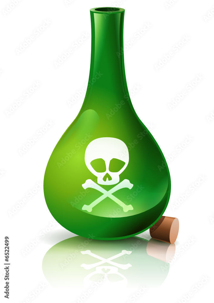 Vecteur Stock Fiole de poison verte ouverte | Adobe Stock