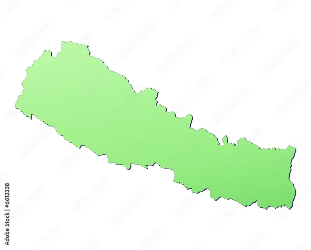 Nepal map filled with light green gradient Stock Illustration | Adobe Stock
