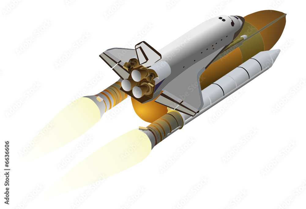 vector - space shuttle on carrier Stock Vector | Adobe Stock