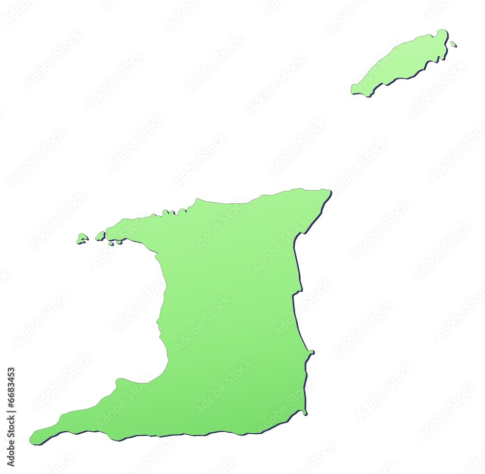 Trinidad and Tobago map filled with light green gradient Stock ...