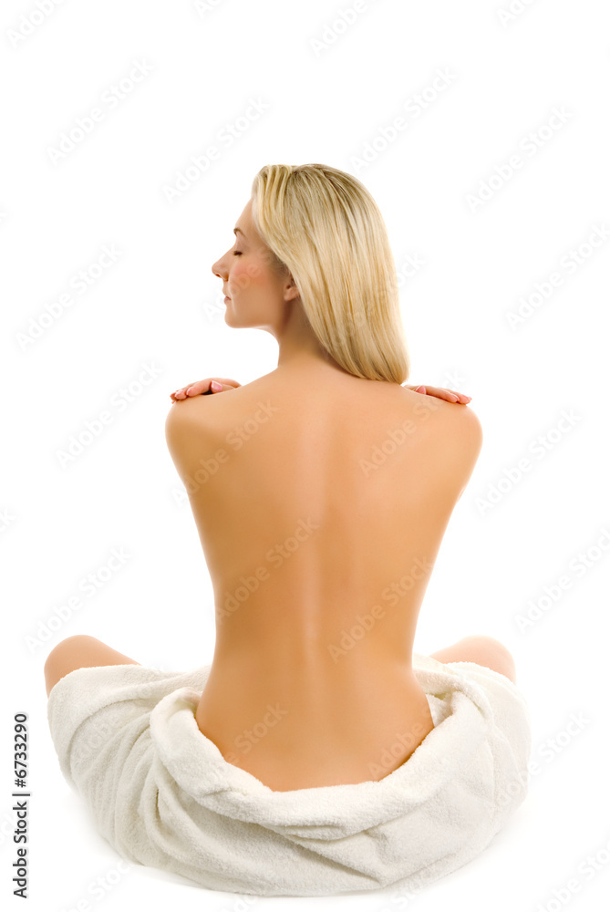 Beautiful young naked woman isolated on white background Stock Photo | Adobe Stock