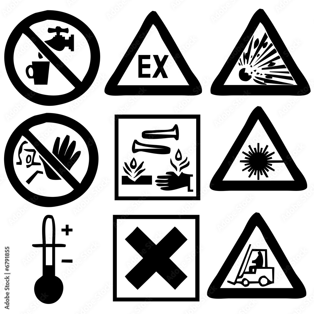 Gefahrenzeichen und Kennzeichnung Stock Illustration | Adobe Stock