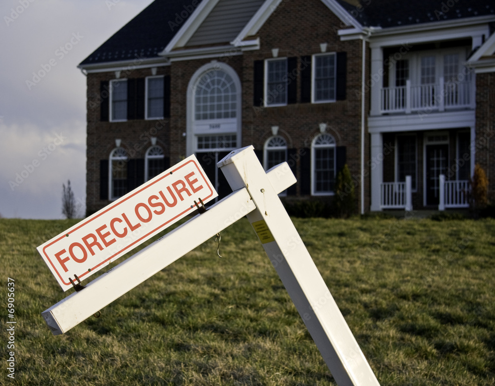 Foreclosure Sign by house Stock Photo | Adobe Stock