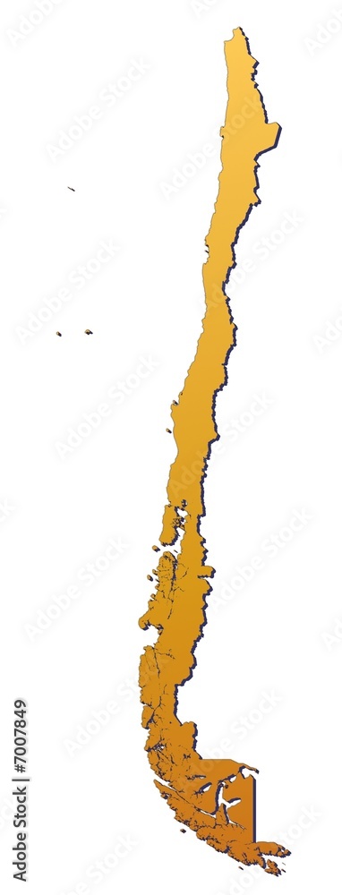 Chile map filled with orange gradient. Mercator projection. Stock ...