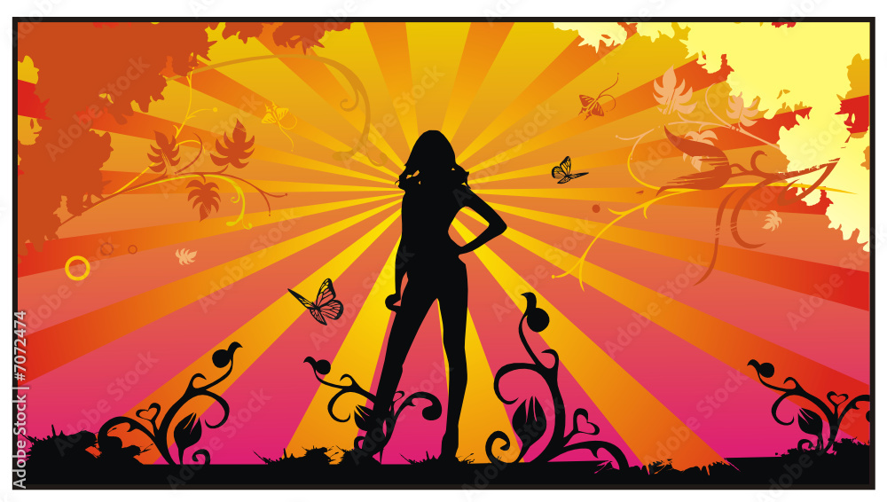 composicion de una modelo en vector Stock Vector | Adobe Stock