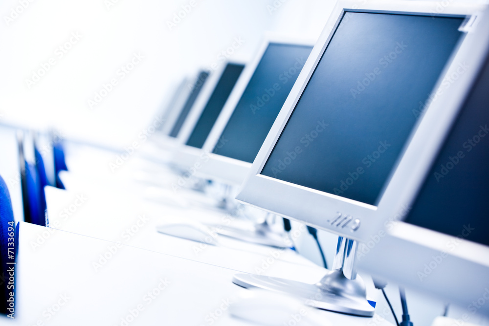 Computer classroom Stock Photo | Adobe Stock