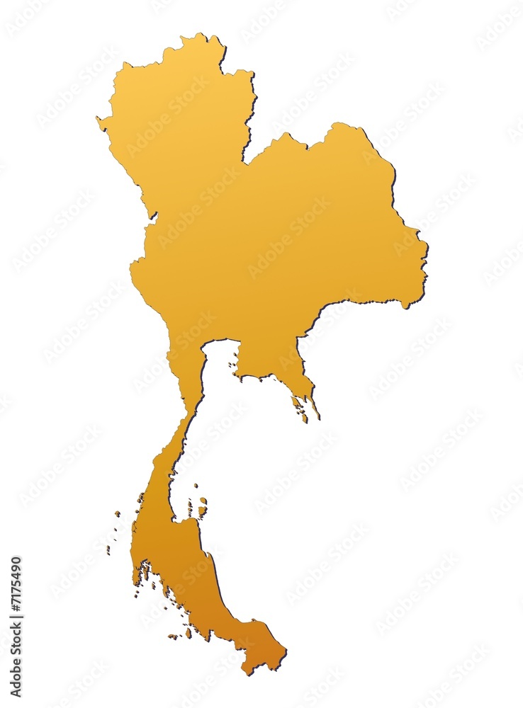 Thailand map filled with orange gradient Stock Illustration | Adobe Stock