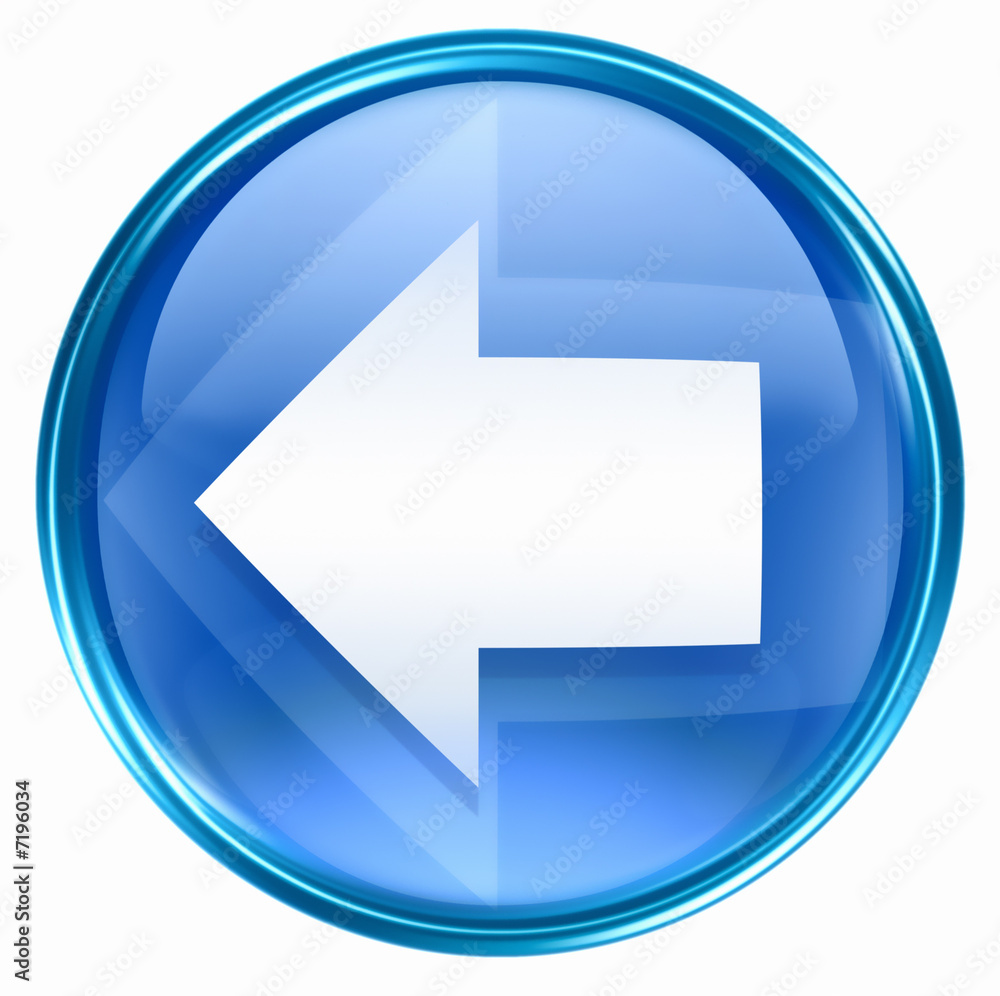 Arrow left icon blue, isolated on white background Stock Illustration ...