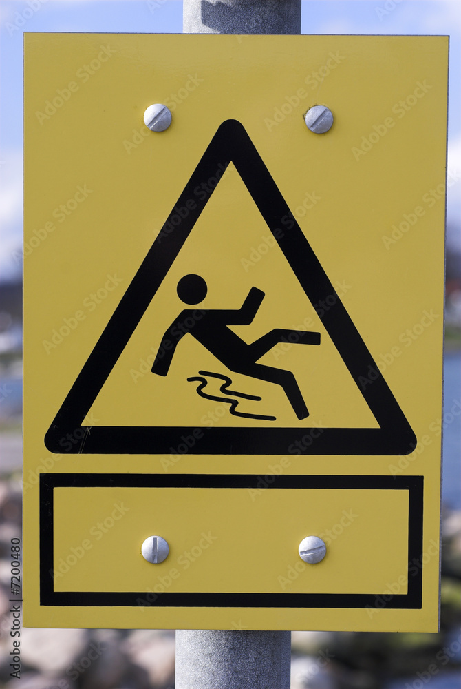 Slippery surface warning sign Stock Photo | Adobe Stock