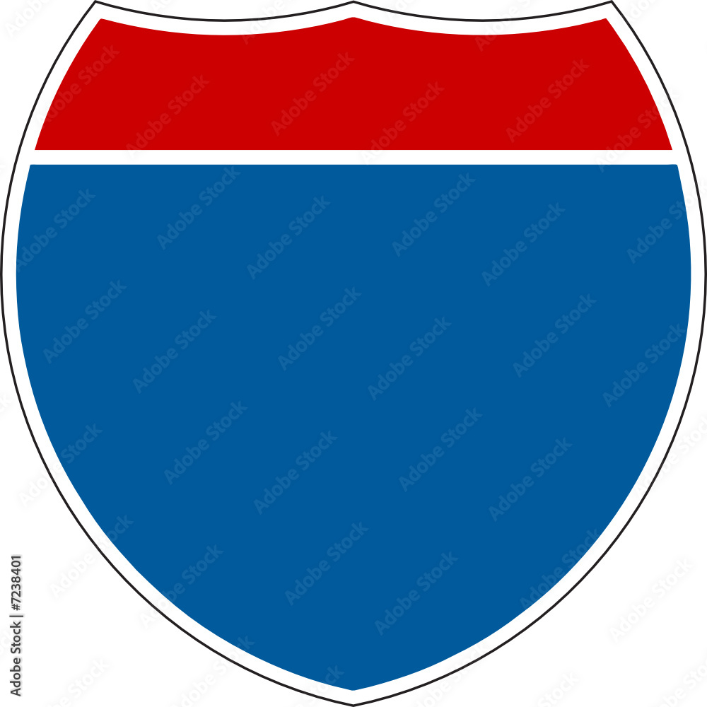 Empty Interstate Sign on white background Stock Vector | Adobe Stock