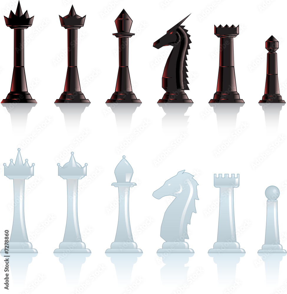 Single versions of all chess set pieces Stock Vector | Adobe Stock
