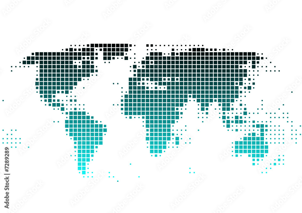 Weltkarte aus Quadraten Stock Vector | Adobe Stock