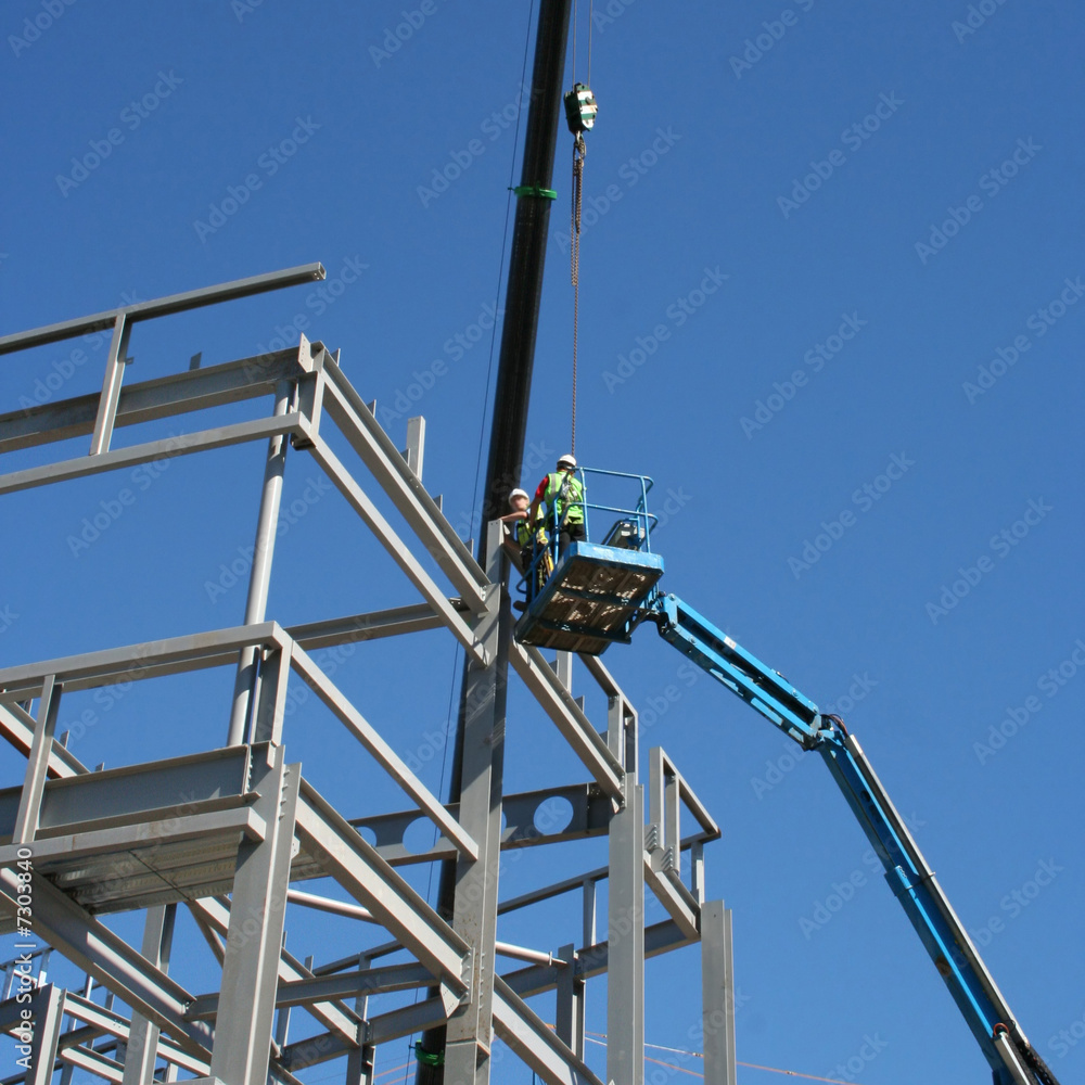 Cherry picker and metal frame Stock Photo | Adobe Stock