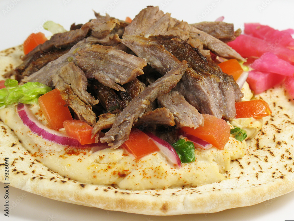 Delicious Shawarma Beef and Pita Stock Photo | Adobe Stock