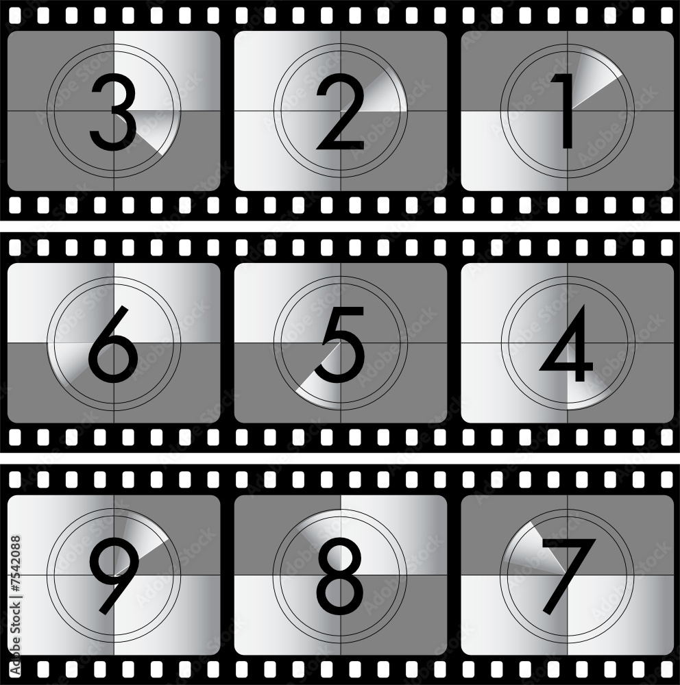 vector illustration of the movie countdown Stock Vector | Adobe Stock
