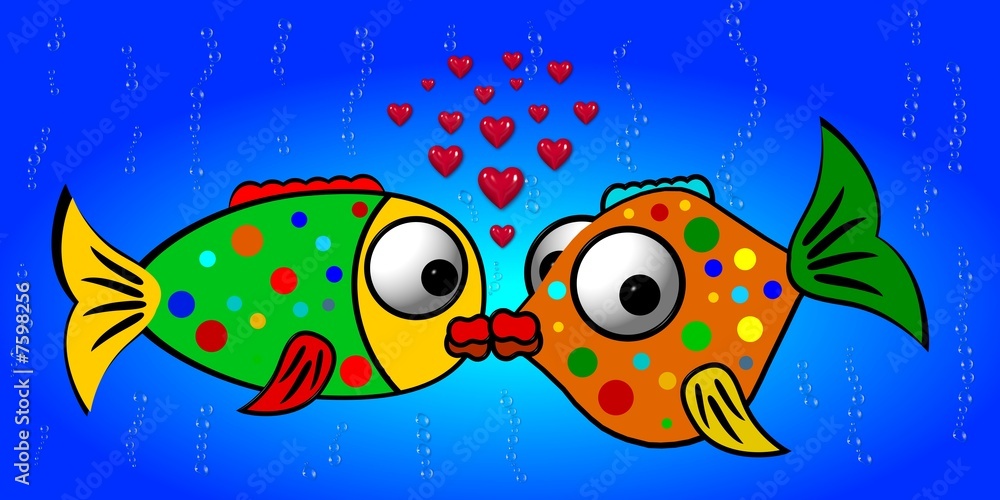 verliebte fische Stock-Illustration | Adobe Stock