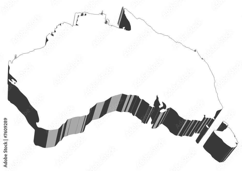 3d vector map of australia Stock Vector | Adobe Stock