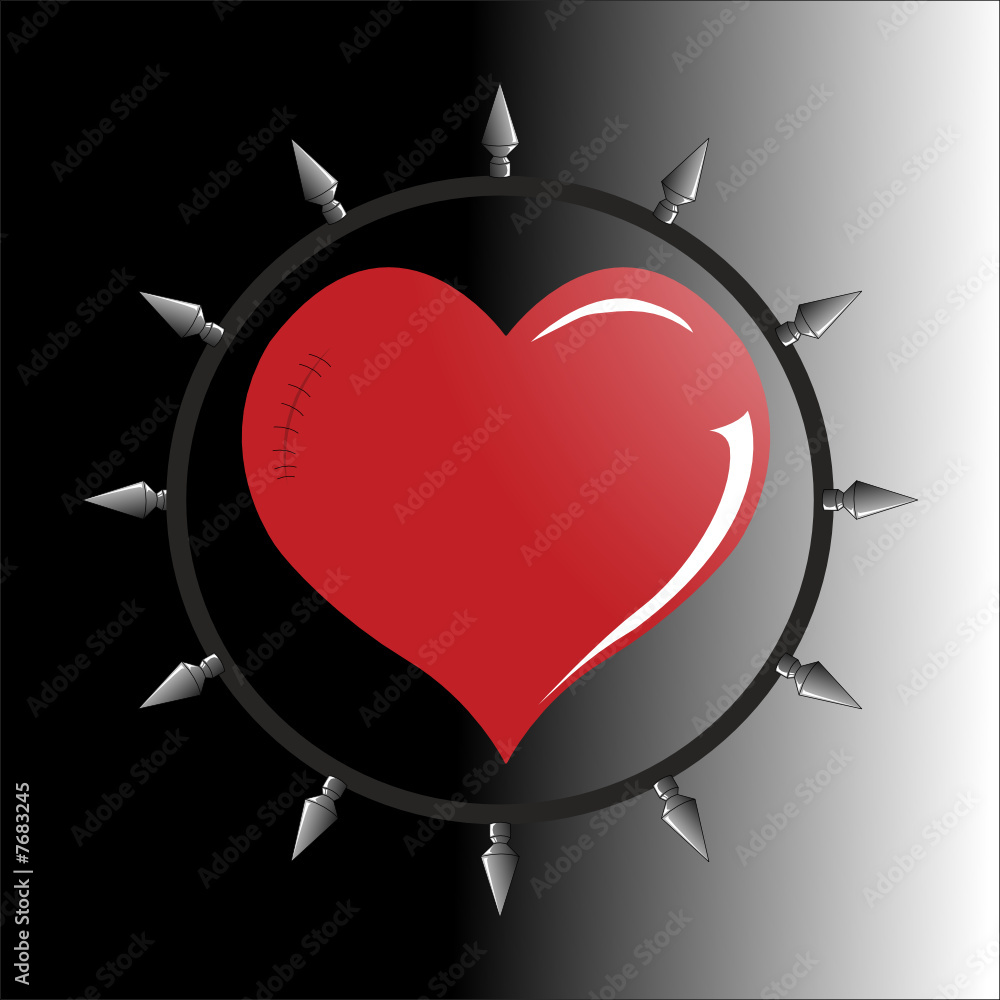 Vector-emo logo with heart and a collar Stock Vector | Adobe Stock