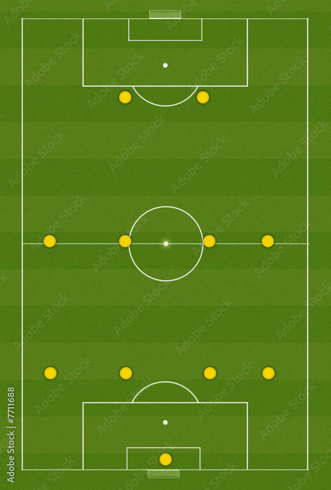 Illustrazione Stock schema di calcio 4-4-2 | Adobe Stock