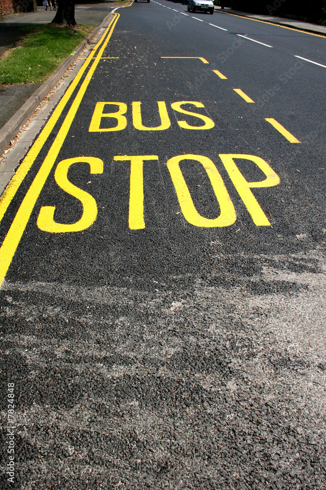 bus stop road markings Stock Photo | Adobe Stock