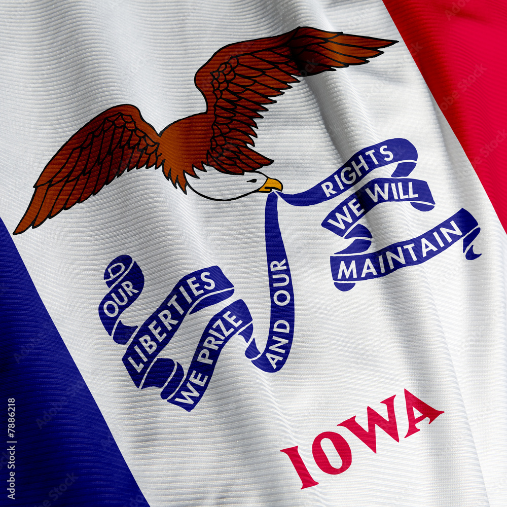 Iowa Flag Closeup foto de Stock | Adobe Stock