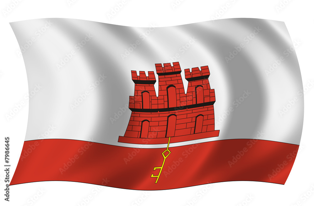 Bandera de Gibraltar Stock Illustration | Adobe Stock