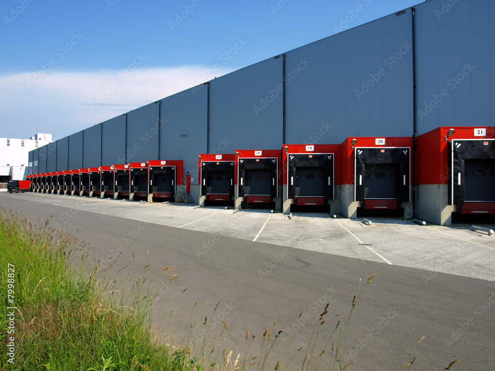 red loading docks Stock Photo | Adobe Stock
