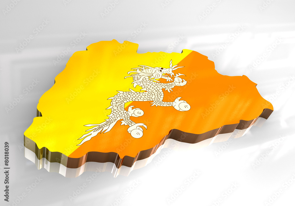 3d flag map of bhutan Stock Illustration | Adobe Stock
