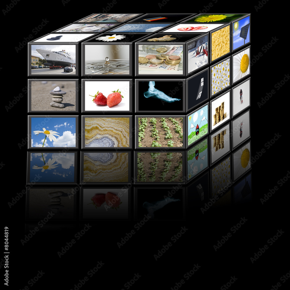 Illustrazione Stock Cubo TV | Adobe Stock