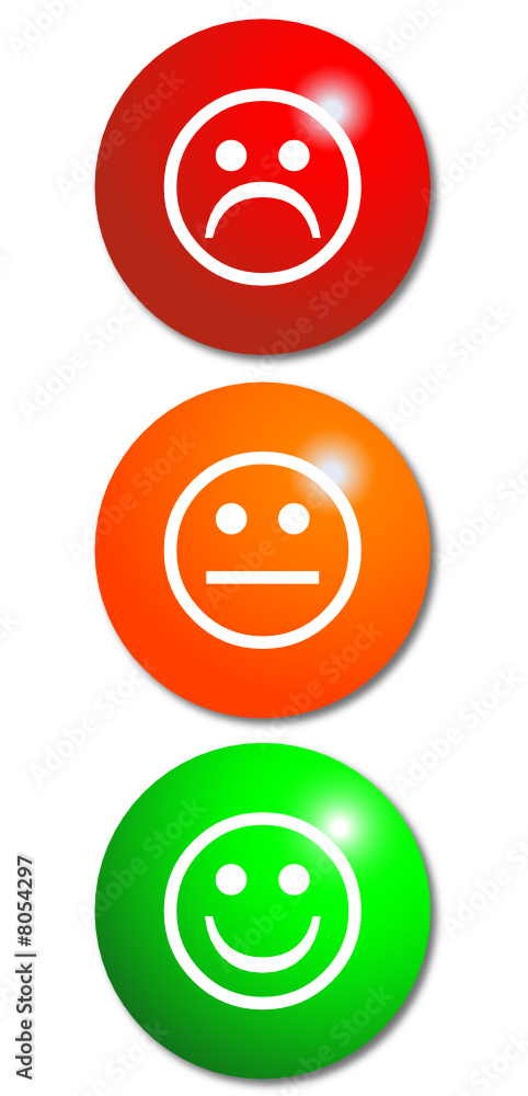 Traffic Light buttons with smileys Stock Vector | Adobe Stock