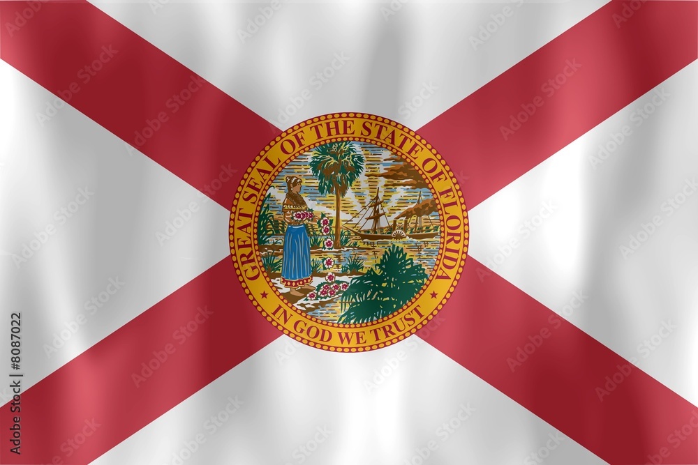 florida flag drapeau floride Stock Illustration | Adobe Stock