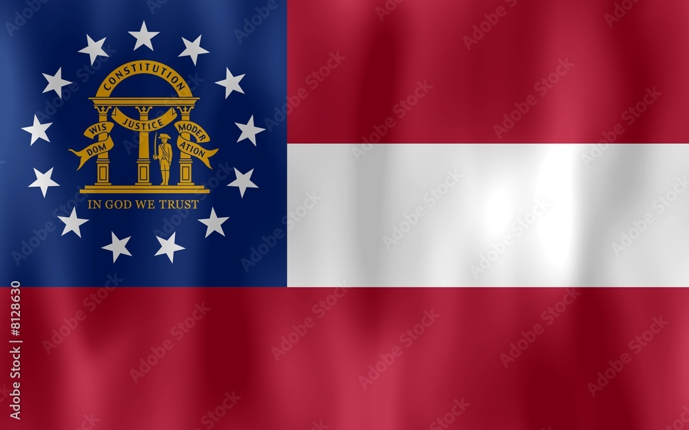 georgia flag drapeau georgie usa Illustration Stock | Adobe Stock