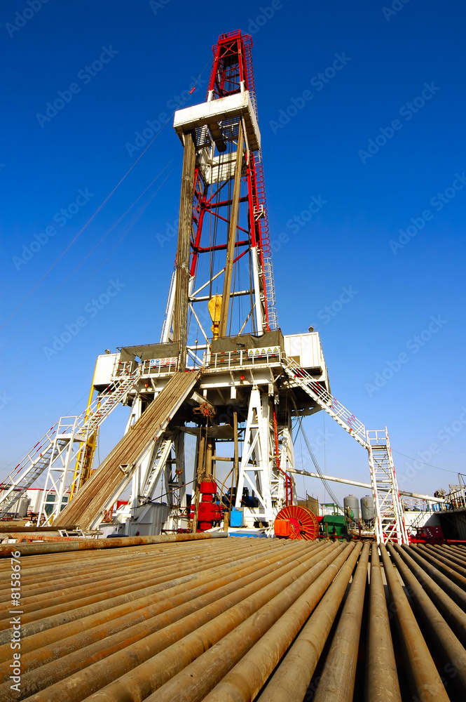Drilling rig with drill pipe Stock Photo | Adobe Stock