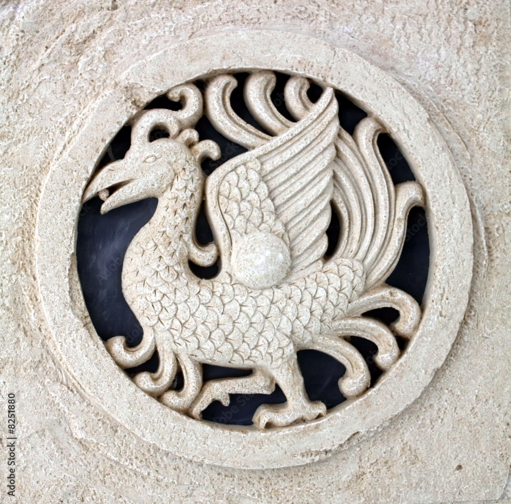 Phoenix: stone sculpture Stock Photo | Adobe Stock