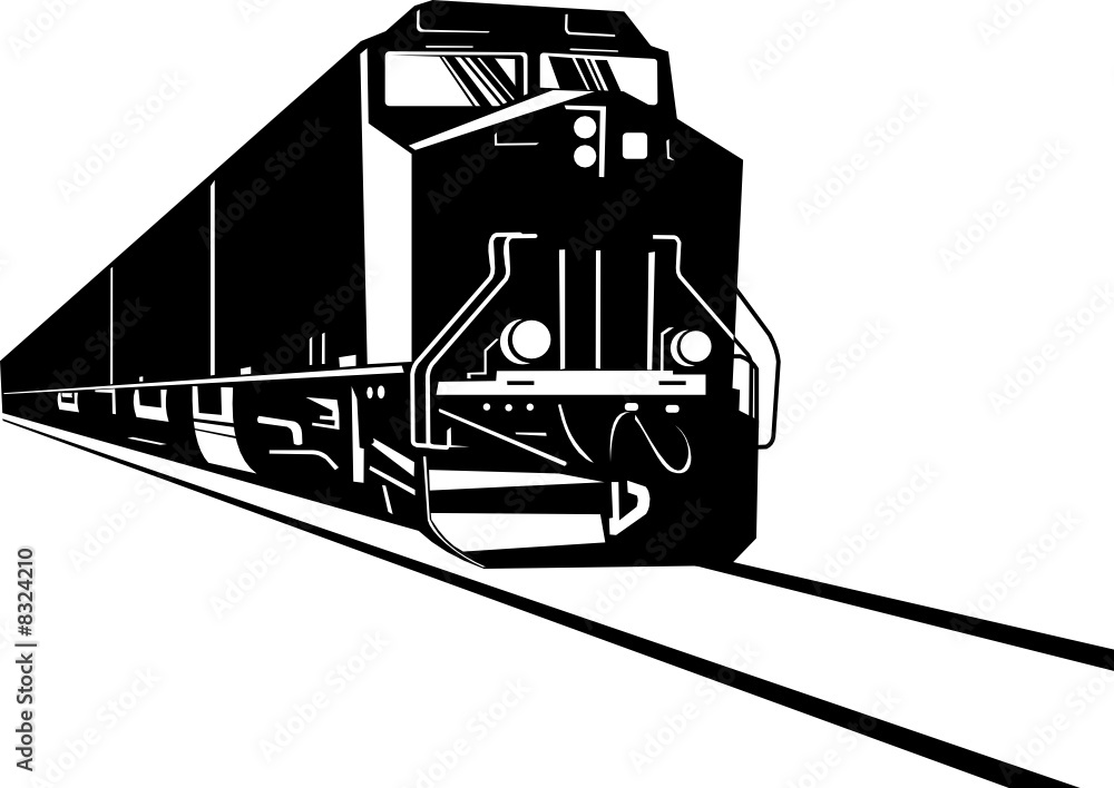Diesel train Stock Vector | Adobe Stock