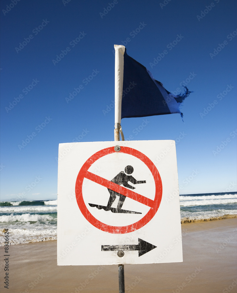 No surfing sign. Stock Photo | Adobe Stock