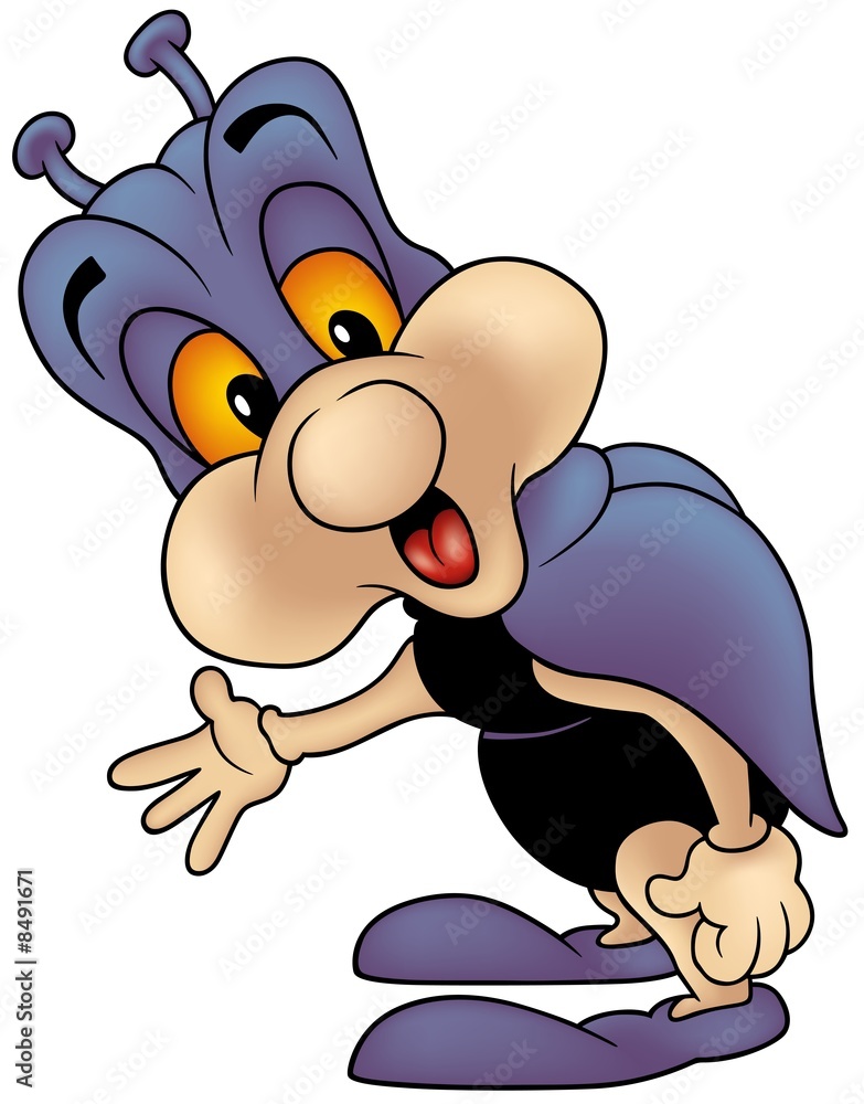 Purple Bug - cartoon illustration Stock Illustration | Adobe Stock