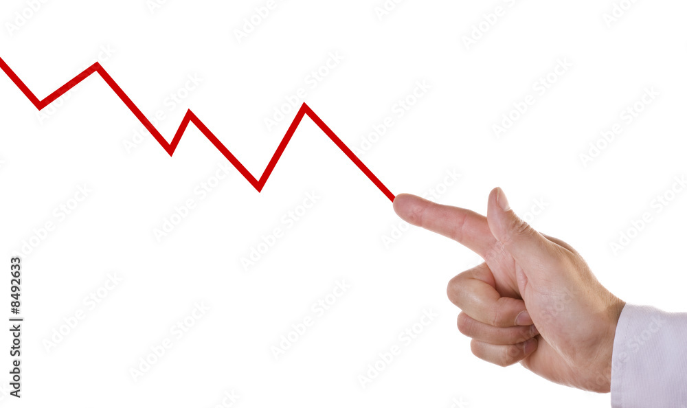 Business chart showing negative growth trend Stock Photo | Adobe Stock