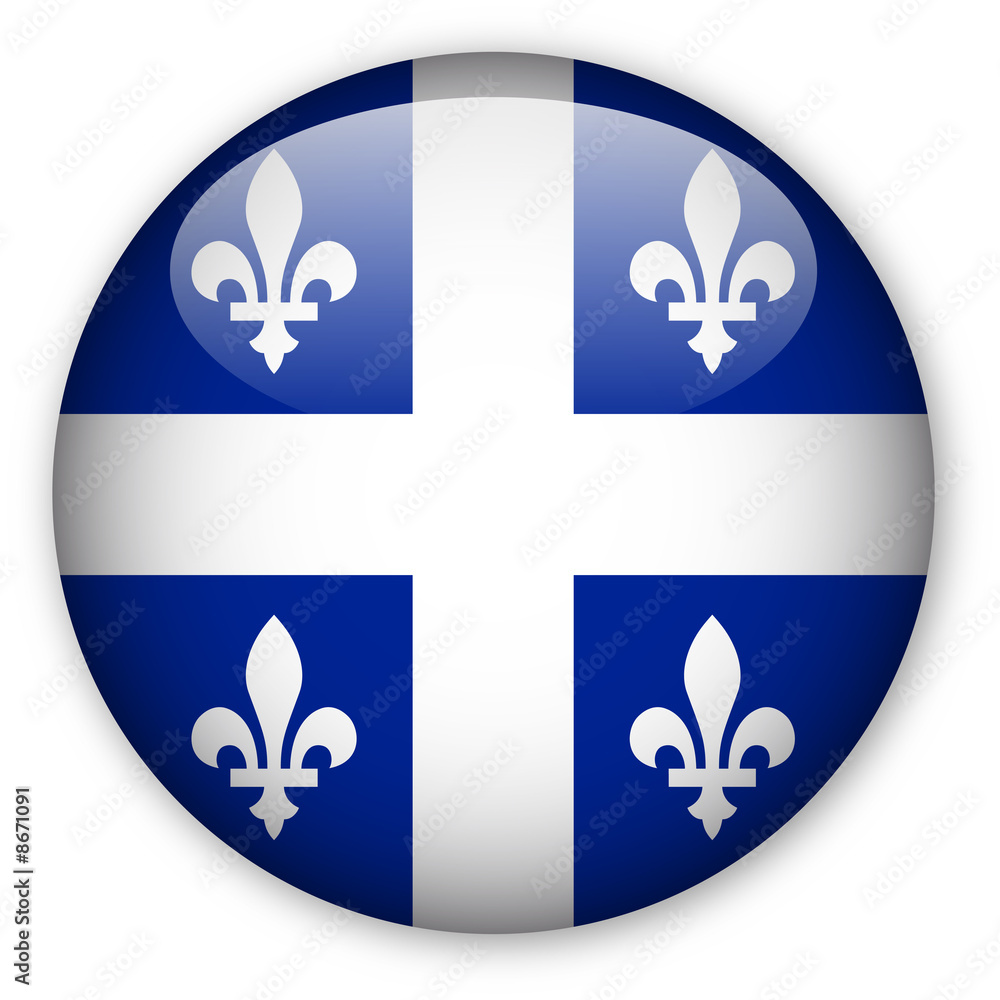 Quebec flag button Stock Illustration | Adobe Stock