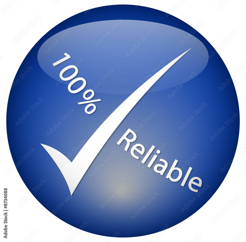 "100% Reliable" logo Stock Illustration | Adobe Stock