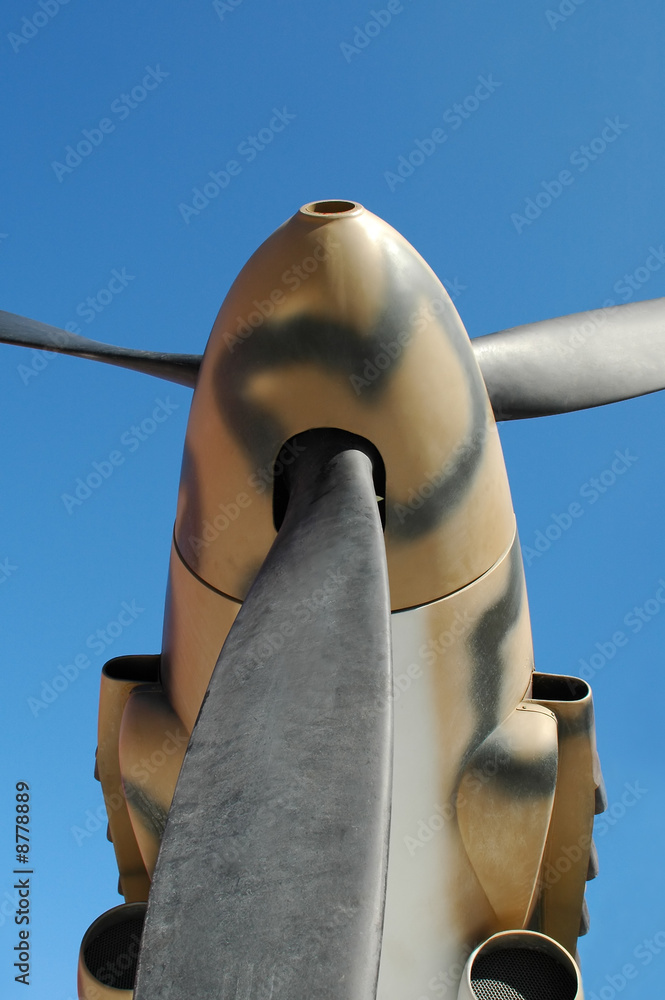 historic WW2 aircraft engine and propeller Stock Photo | Adobe Stock