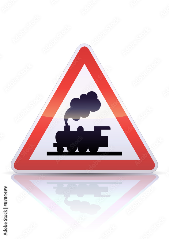 Panneau de danger passage à niveau (reflet métal) Stock Vector | Adobe ...
