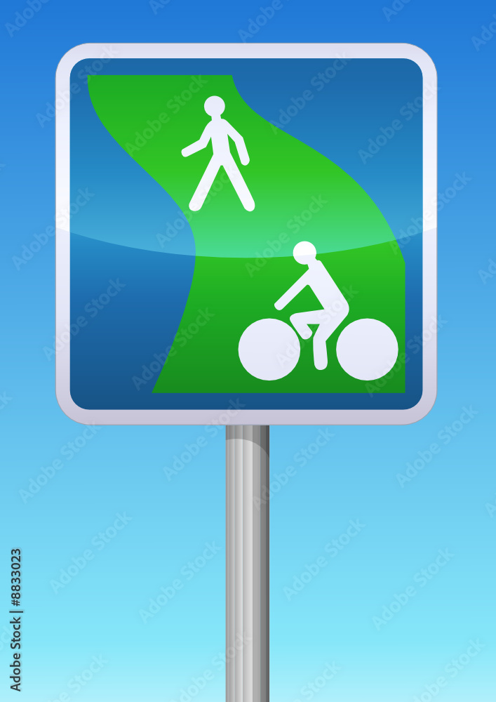 Panneau de signalisation début de piste verte Stock Vector | Adobe Stock