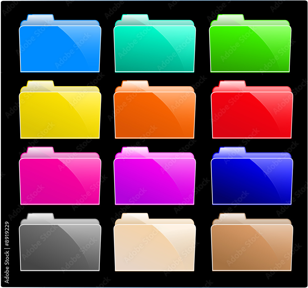 Colourful Icon Folders Stock Vector | Adobe Stock