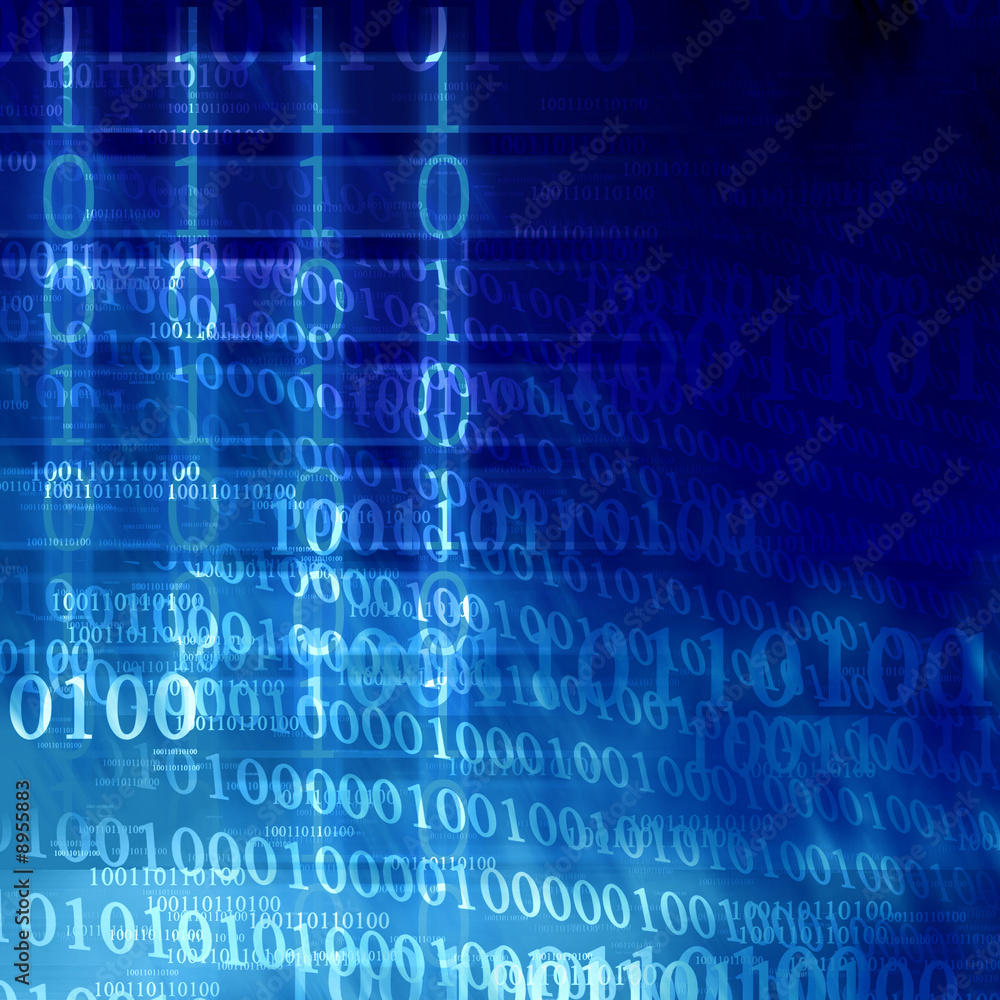 bits and bytes on a blue background Stock Illustration | Adobe Stock