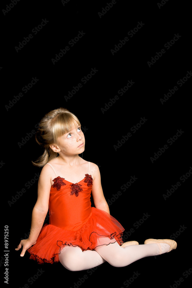 Young ballet dancer wearing a red costume Stock Photo | Adobe Stock