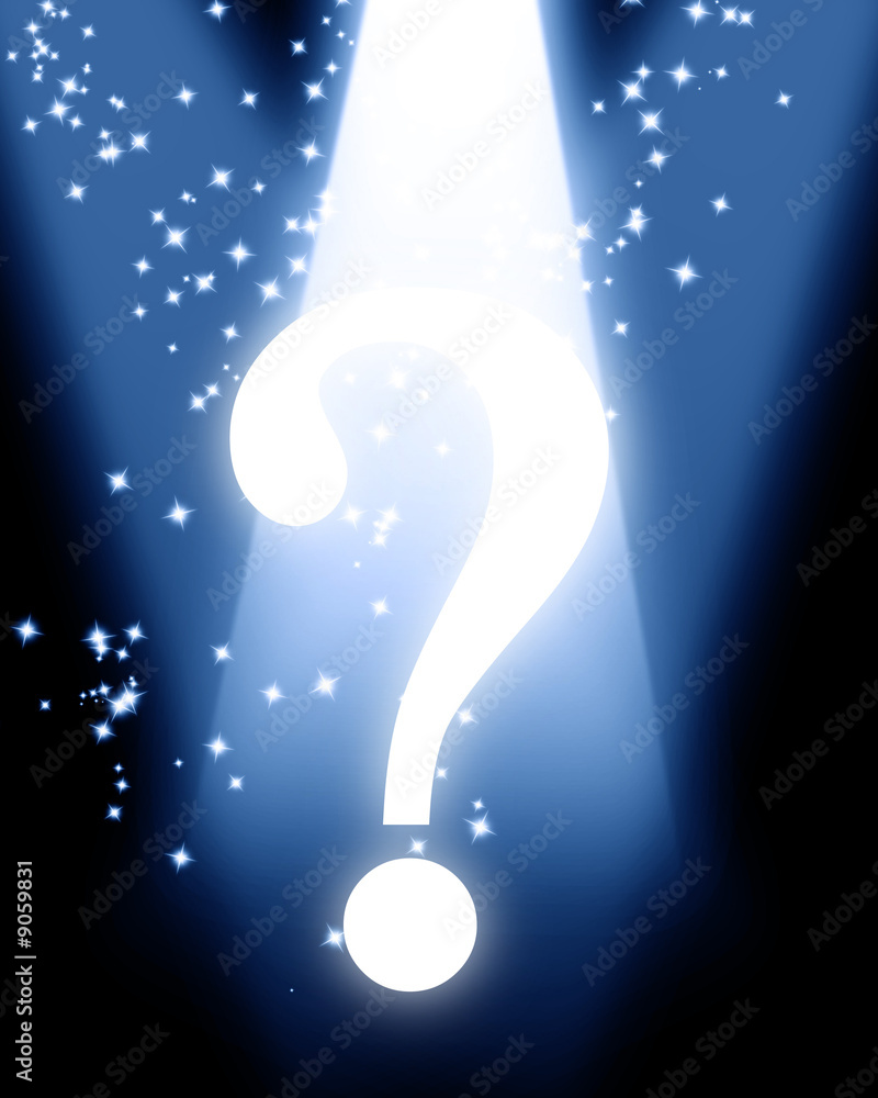 question mark in a spotlight with some sparkles Stock Illustration ...