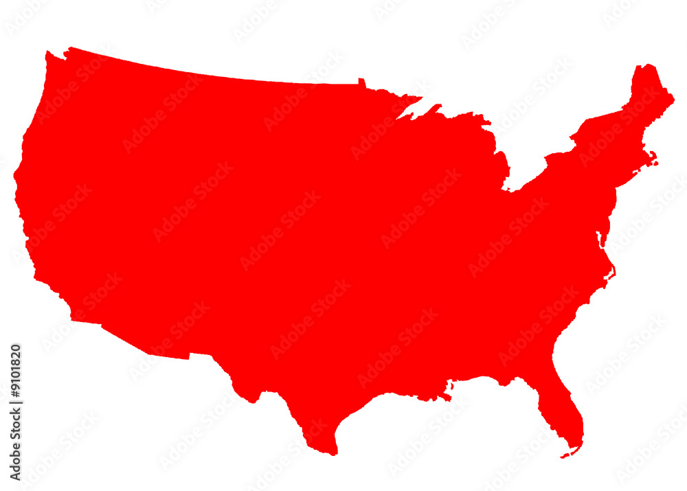 USA Map red Stock Illustration | Adobe Stock